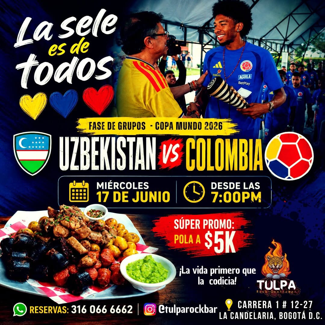 Uzbekistan Vs Colombia - Fase de Grupos Copa Mundo 2026 en Tulpa Rock ...